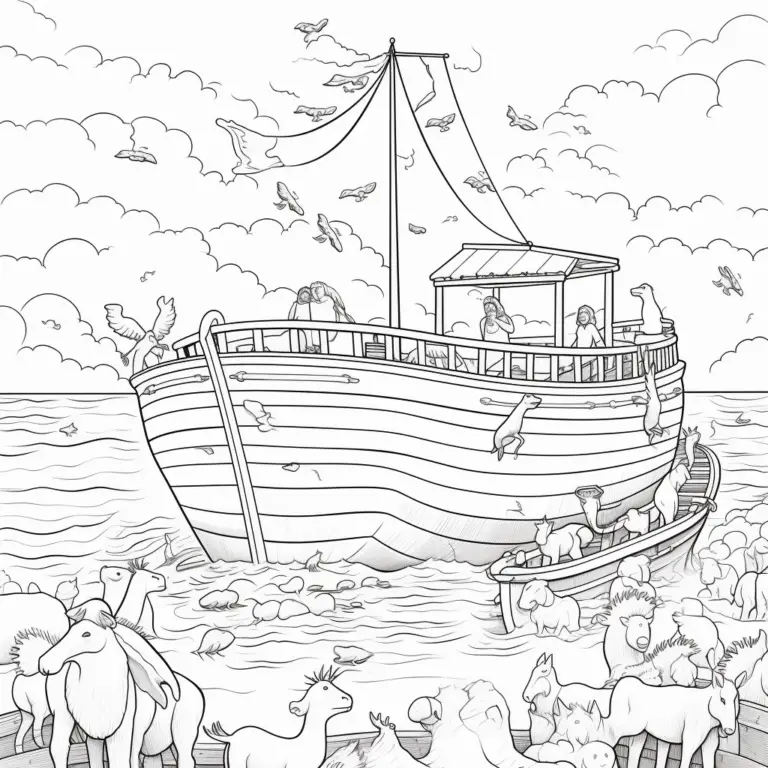 Arka Noego kolorowanka - biblijna historia o ocaleniu